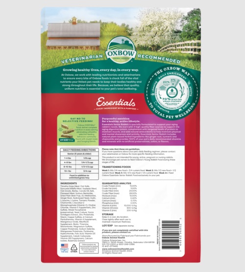 Oxbow Senior Rabbit Food 老兔糧 8磅 | 香港兔友協會 - 網上義賣商店